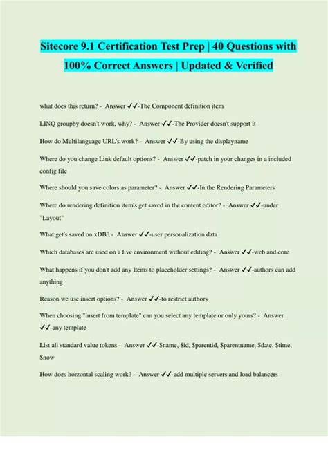 sitecore certification bundled exams questions and answers 100