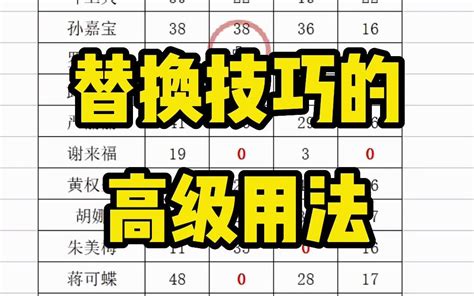 表格替换技巧的高级用法，实现精准替换，职场新人赶快收藏学习吧！哔哩哔哩bilibili