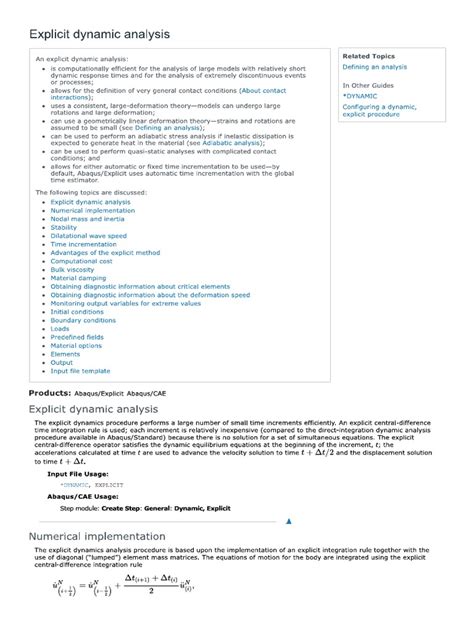 Explicit Dynamic Analysis In Abaqus Pdf