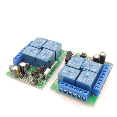 433mhz 범용 무선 원격 Ac 220v 4ch Rf 릴레이 및 송신기 원격 차고led조명팬가전 제어 스위치 부속품 And 부속