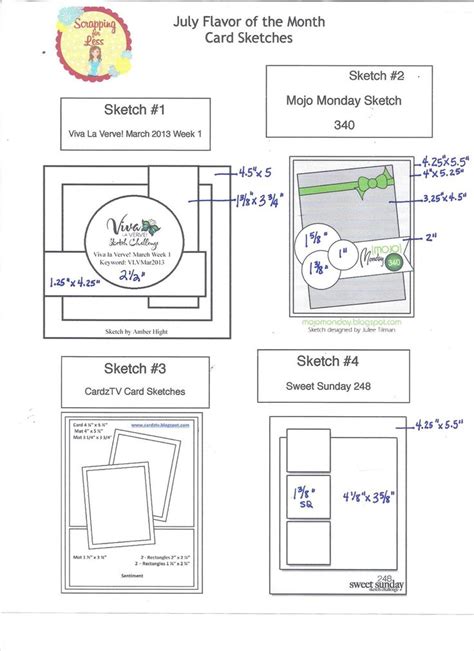 Card Sketches And Layout Templates For DIY Stationery