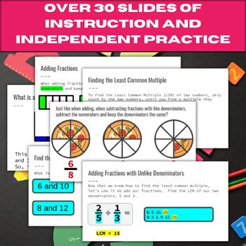 Intro To Fractions Adding And Subtracting Fractions Mini Lesson Bundle