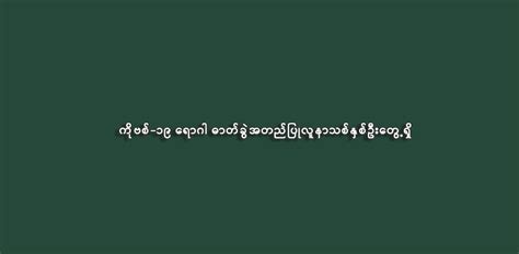 ကိုဗစ် ၁၉ ရောဂါ ဓာတ်ခွဲအတည်ပြုလူနာသစ်နှစ်ဦးတွေ့ရှိ Myawady Webportal