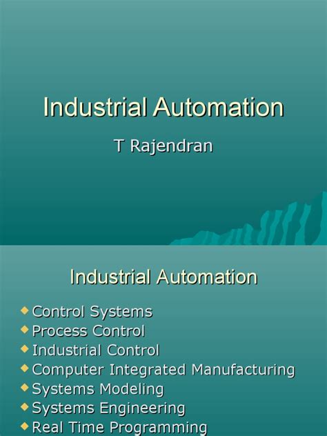 Industrial Automation Pdf Control Theory Automation