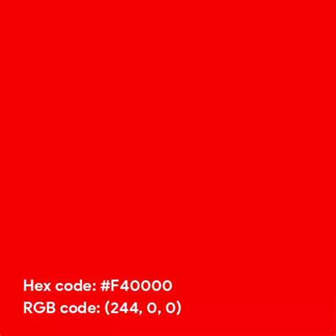 Coke Red Color Hex Code Is F40000