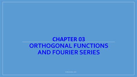 Solution Differential Equations Orthogonal Functions And Fourier