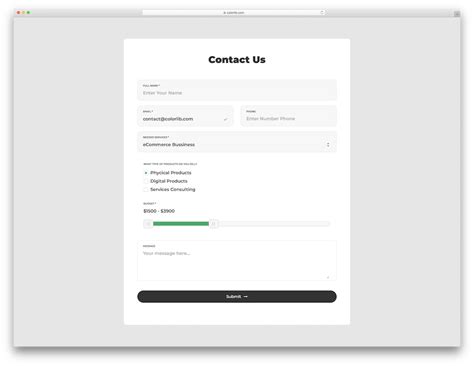 Contact Us Form In Html Css Design Talk