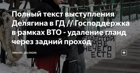 Полный текст выступления Делягина в ГД Господдержка в рамках ВТО удаление гланд через