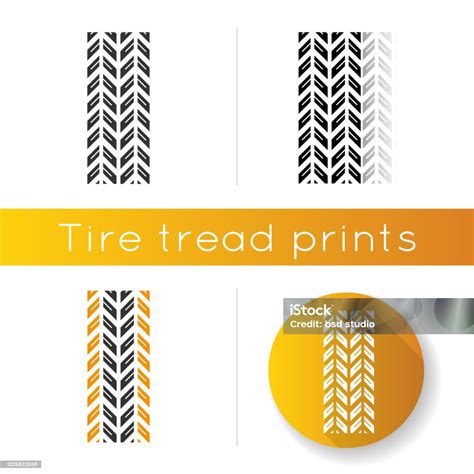 트랙 마크 아이콘 상세한 자동차 오토바이 타이어 흔적 자동차 겨울 휠 프린트 전지형 차량 타이어 트레일 선형 검정 및 Rgb 색상 스타일입니다 격리된 벡터 일러스트레이션 0