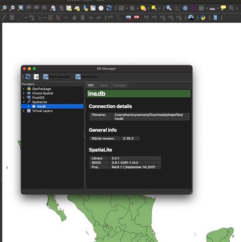importing ine shapefiles into a spatialite database hector yeomans