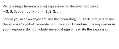 Solved Write A Single Non Recursive Expression For The