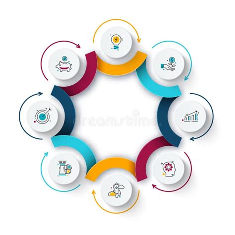 Abstract Element Of Cycle Diagram With Steps Stock Vector Illustration Of Concept Circle