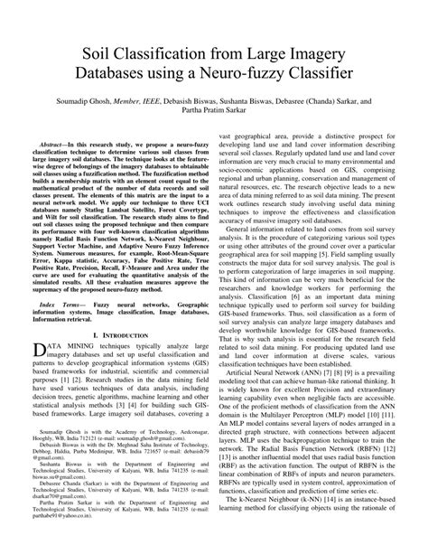Pdf Soil Classification From Large Imagery Databases Using A Neuro