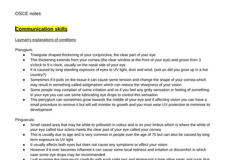 Home Optometry Notes