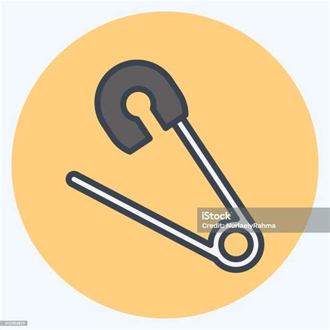 아이콘 안전 핀 교육 기호에 적합합니다 컬러 메이트 스타일 편집 가능한 간단한 디자인 디자인 템플릿 벡터 간단한 그림 가정 생활에 대한 스톡 벡터 아트 및 기타 이미지