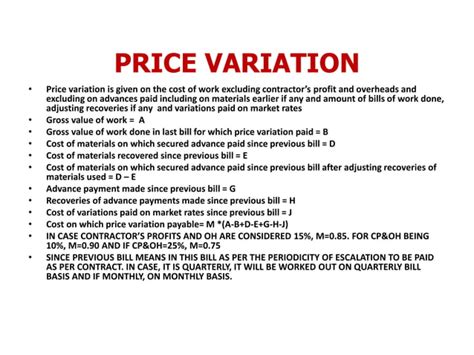 Price Variation In Works Contracts Pptx Business Accounting