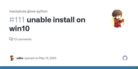 Unable Install On Win Issue Maciejkula Glove Python Github