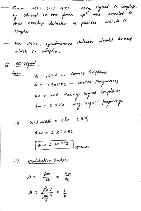 Solved Question 3 Total 15 Marks A Amplitude Modulation Can Be