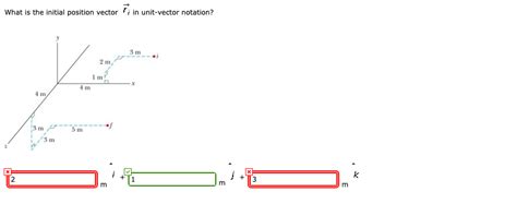 Solved What Is The Initial Position Vector I In Unit Vector Chegg Com