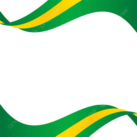 Yellow Green Ribbon Border Frame Brazil Flag Independence Day