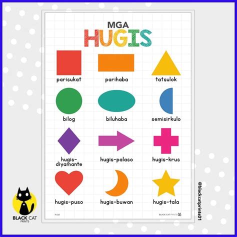 ๑ Shapes Mga Hugis Educational Chart Poster High Quality Prints A4 Size Laminated Shopee