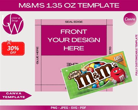 1 3 Oz Mandm Wrapper Template Mandm Wrapper Template Chocolate Candy Wrapper Template Instant