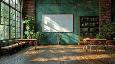 3d Rendering Of A Modern Empty Classroom With A Board Stock Illustration Illustration Of