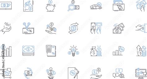 Account Executives Line Icons Collection Sales Relationships Revenue Clients Pitching