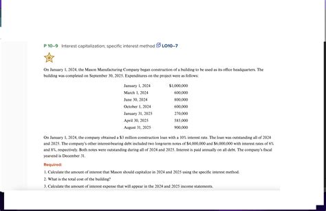 Solved P 10 9 Interest Capitalization Specific Interest