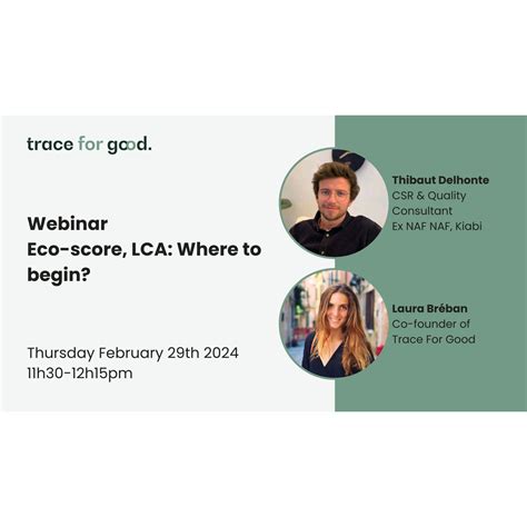 Webinar Eco Score And Lca Trace For Good