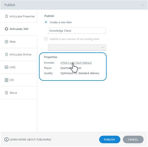 Articulate 360 Quizmaker 360 Previewing And Publishing A Quiz Articulate Support