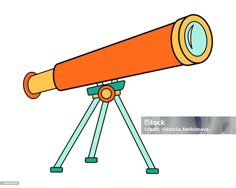 과학 학교 망원경 장비 아이콘입니다 천문학 교육 실험실 만화 그림입니다 대담하고 밝은 플라네타륨 실험실 장비 벡터 그림 백색에 고립되어 있습니다 Planetarium