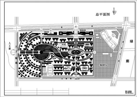 总用地249465平米住宅总户数1619户小区规划总平面图cad 图纸住宅小区土木在线