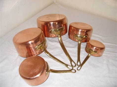 Set Of 5 Solid Brass Pans Haute Cuisine Quality Catawiki