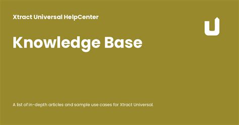 Knowledge Base Xtract Universal Helpcenter