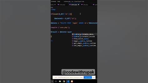 Php Mysql Delete Query Coding Mysql Programming Youtube