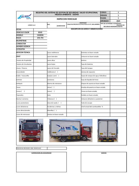 Inspección Vehicular 2024 Informe Detallado Pdf Vehículos Con