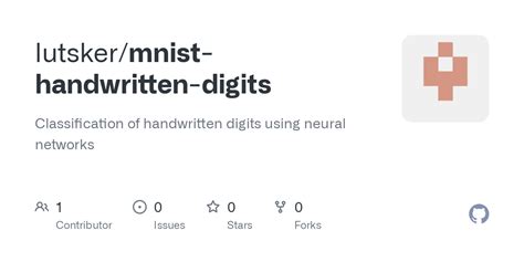 Github Lutsker Mnist Handwritten Digits Classification Of Handwritten Digits Using Neural