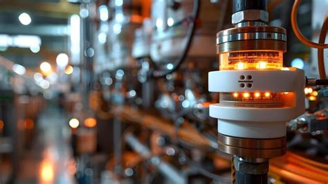 Closeup Of Sensor On Factory Floor Collecting Realtime Data Concept Sensor Data Factory