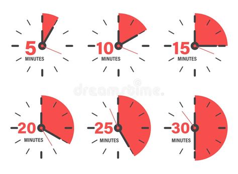 1 Minute On Stopwatch Icon In Flat Style Clock Face Timer Vector