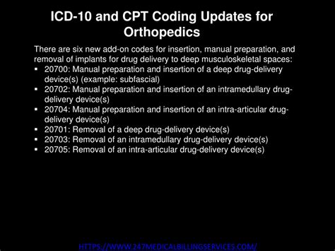 PPT ICD 10 And CPT Coding Updates For Orthopedics PowerPoint Presentation ID 11513413