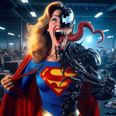 Supergirl Faces Venom In The Dark Warehouse By Necromancer Rev On