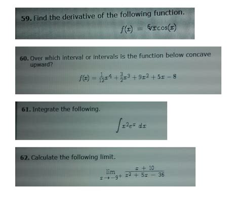 Solved Which Of The Following Functions Is Monotonic For All