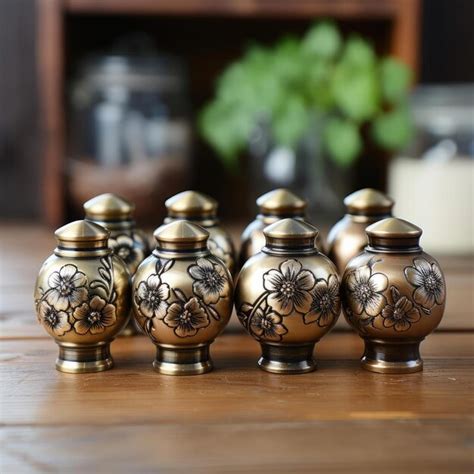 Premium Ai Image Antique Brass Floral Cabinet Knobs