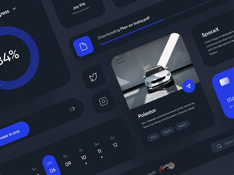 Dark Theme Ui Elements Design By Dmitry Lauretsky For Ronas It Uiux