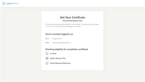 Udacity Certificate Of Completion