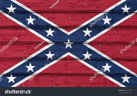 Confederate Flag On Wood Texture Background Stock Illustration