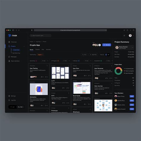 Project Management Dashboard Dark Mode On Behance