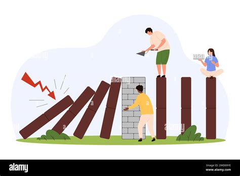 Proactive Risk Management Tiny People Building Brick Wall To Avoid