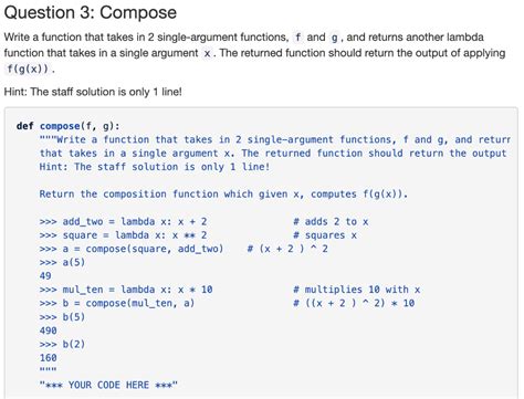 Solved Question Compose Write A Function That Takes In Chegg Com